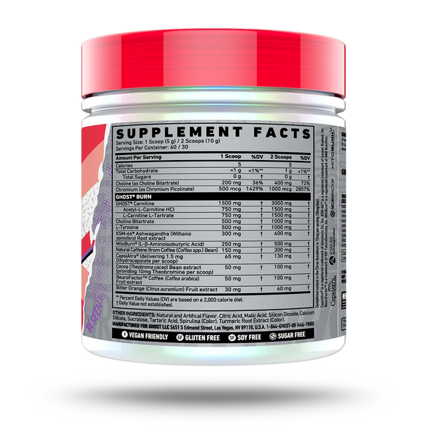 GHOST® BURN | GUAVA BERRY | THERMOGENIC FAT BURNER SUPPLEMENT