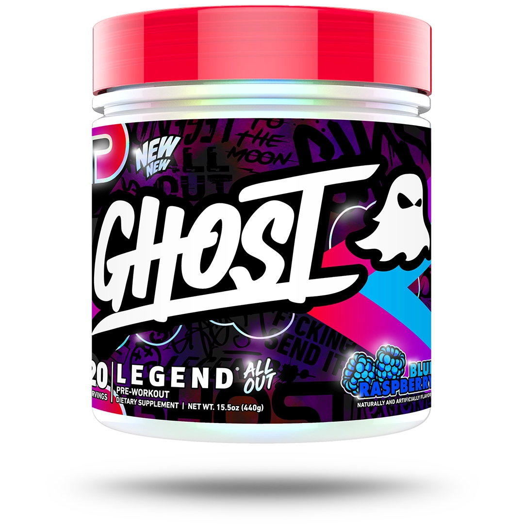 GHOST LEGEND® ALL OUT V2 | BLUE RASPBERRY | HIGH-STIM PRE-WORKOUT ...