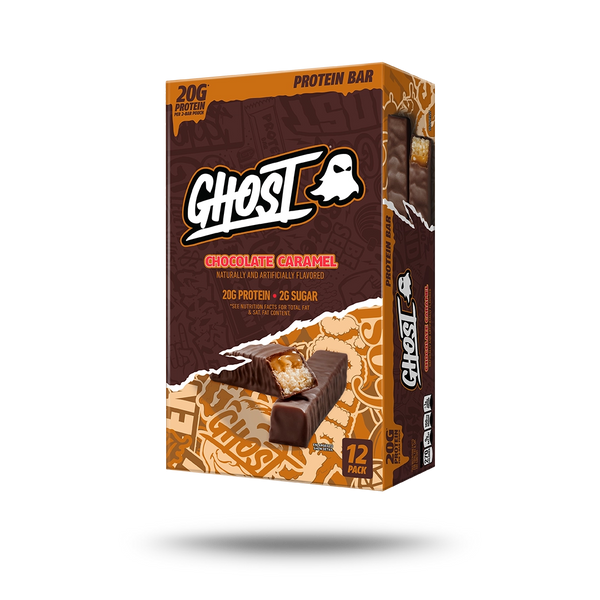 GHOST® PROTEIN BARS 12 PACK | CHOCOLATE CARAMEL - GHOST LIFESTYLE